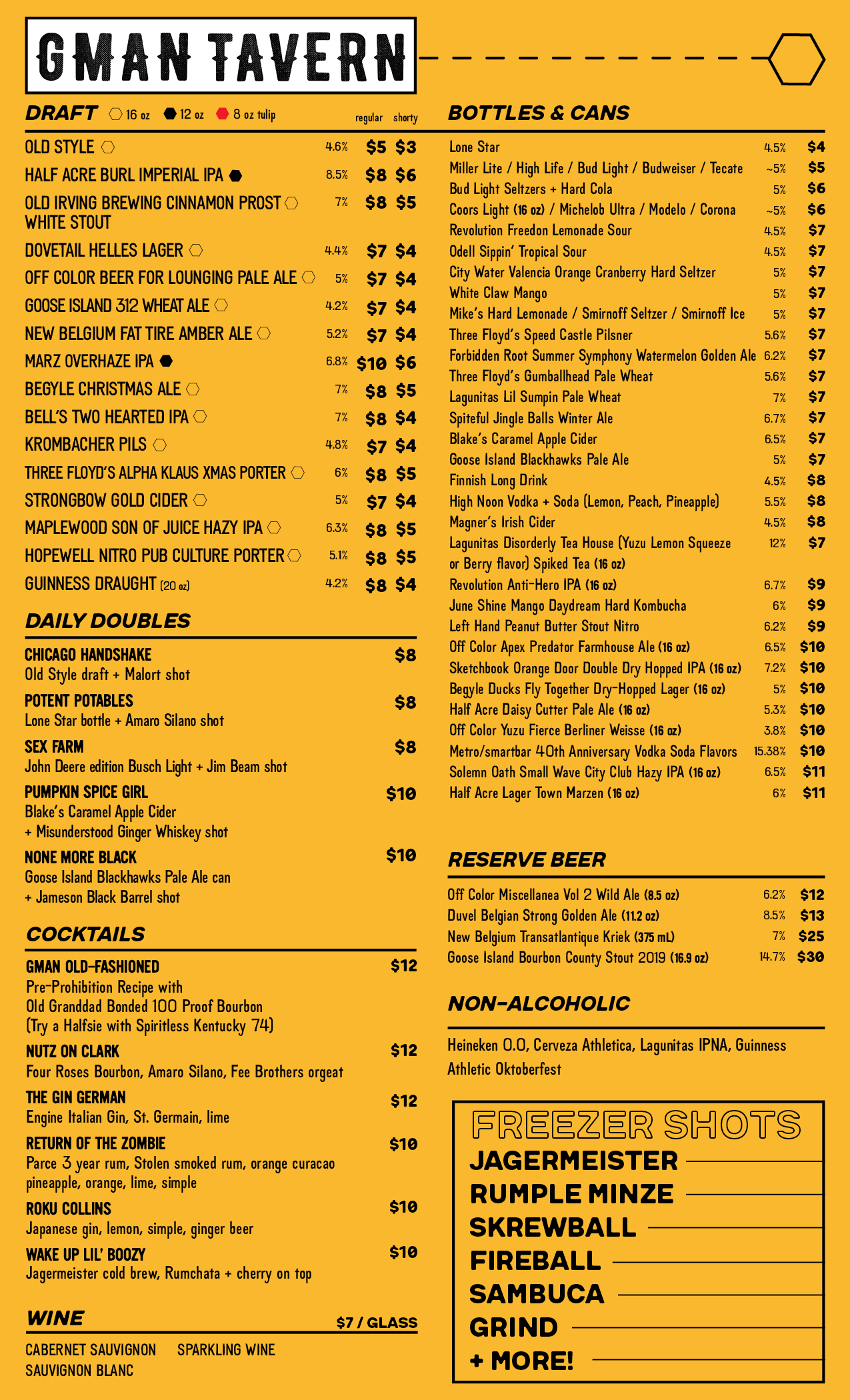 MENU | Gman Tavern