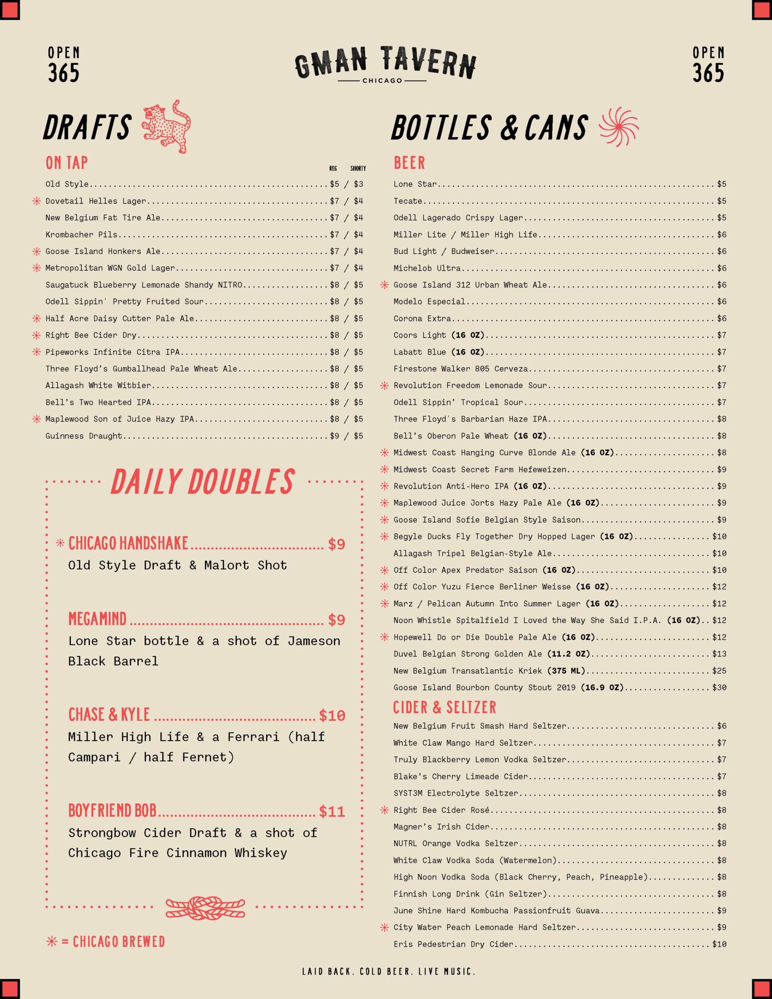 MENU – Gman Tavern